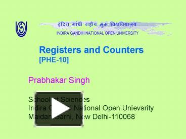 Registers and Counters presentation | free to view