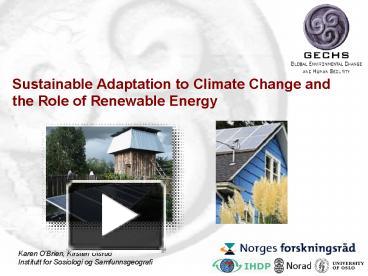 PPT – Sustainable Adaptation to Climate Change and the Role of ...