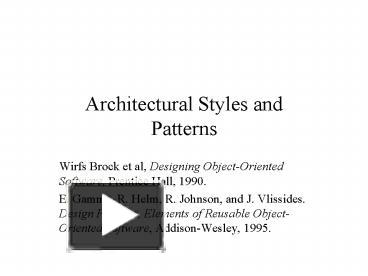 PPT – Architectural Styles and Patterns PowerPoint presentation | free ...