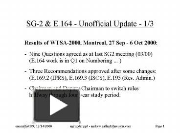 PPT – SG-2 PowerPoint presentation | free to download - id: 1c0dbe-ZDc1Z