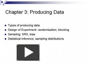 Chapter 3: Producing Data presentation | free to view