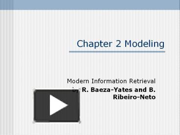 PPT – Chapter 2 Modeling PowerPoint presentation | free to view - id ...