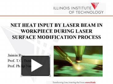 NET HEAT INPUT BY LASER BEAM IN WORKPIECE DURING LASER SURFACE ...