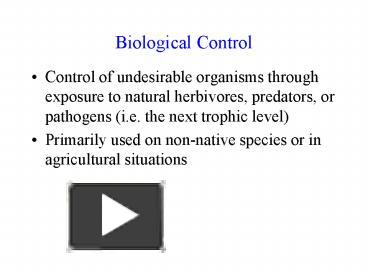 Biological Control presentation | free to view