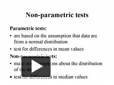 Nonparametric tests presentation | free to view