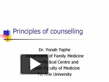 Principles of counselling presentation | free to view