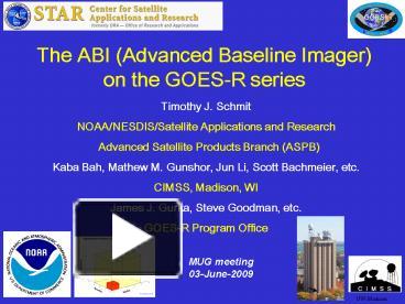 The ABI (Advanced Baseline Imager) presentation | free to download