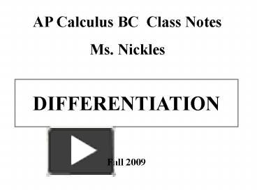 PPT – DIFFERENTIATION PowerPoint presentation | free to view - id ...