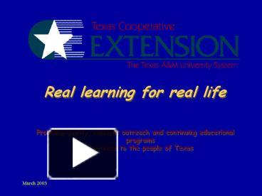 Real learning for real life presentation | free to view