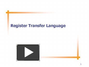 Register Transfer Language presentation | free to view