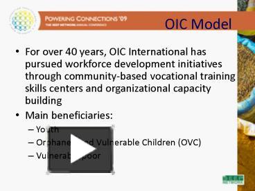 OIC Model presentation | free to view