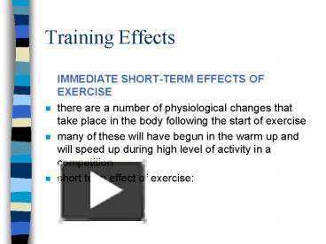 PPT – Training Effects PowerPoint presentation | free to view - id ...