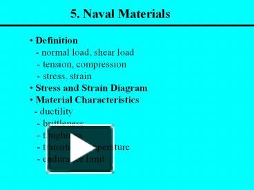 5' Naval Materials presentation | free to view