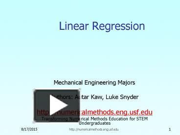 Linear Regression presentation | free to download