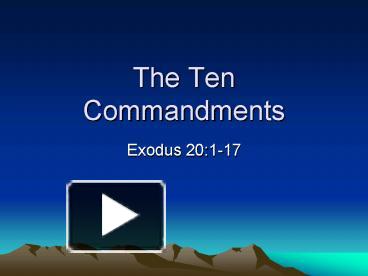 PPT – The Ten Commandments PowerPoint presentation | free to view - id ...