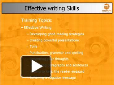 Effective Writing Skills presentation | free to download