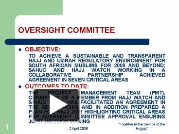 PPT – OVERSIGHT COMMITTEE PowerPoint presentation | free to view - id ...