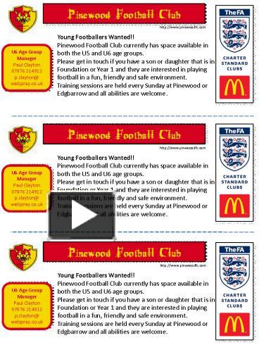 Pinewood Football Club presentation | free to view