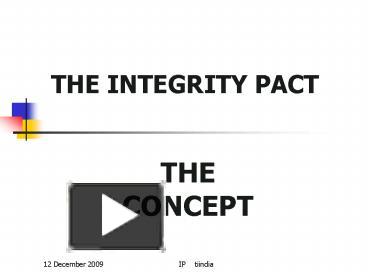 THE INTEGRITY PACT presentation | free to view