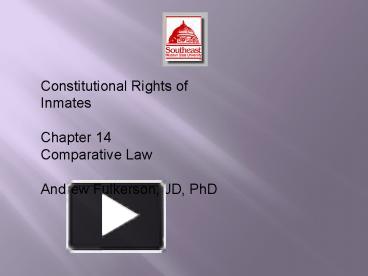 PPT – Constitutional Rights of Inmates PowerPoint presentation | free ...