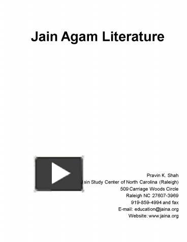 Jain Agam Literature presentation | free to view