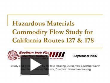 PPT – Hazardous Materials Commodity Flow Study for California Routes ...