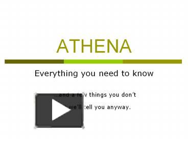 PPT – ATHENA PowerPoint presentation | free to download - id: 1c63c-NmY1Z