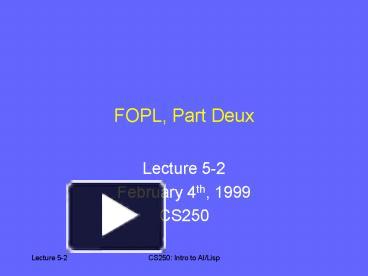 PPT – FOPL, Part Deux PowerPoint presentation | free to download - id ...
