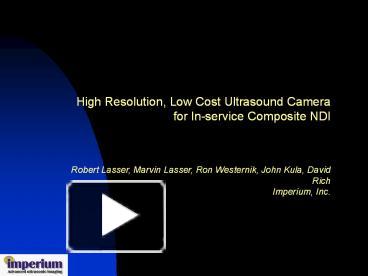 High Resolution, Low Cost Ultrasound Camera for In-service Composite ...