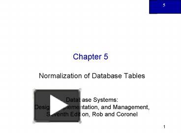 PPT – Normalization of Database Tables PowerPoint presentation | free ...
