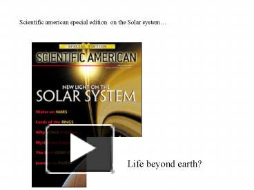 Life beyond earth presentation | free to view