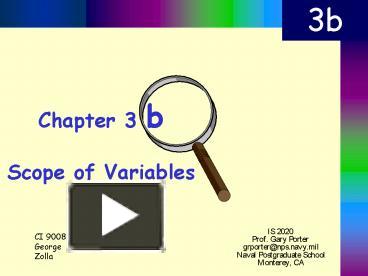 Chapter 3 b Scope of Variables presentation | free to view