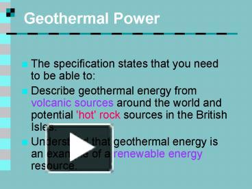 PPT – Geothermal Power PowerPoint presentation | free to view - id ...