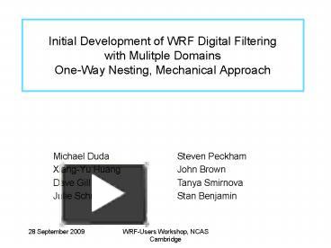 Initial Development of WRF Digital Filtering with Mulitple Domains ...
