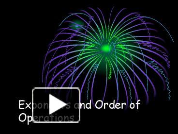 PPT – Exponents and Order of Operations PowerPoint presentation | free ...