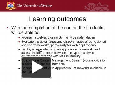 PPT – Learning outcomes PowerPoint presentation | free to view - id ...
