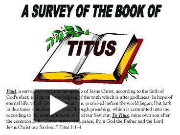 Survey of Titus presentation | free to view