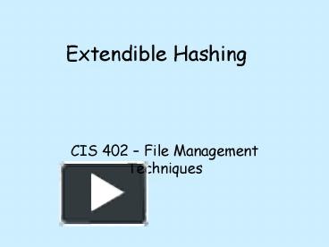 Extendible Hashing presentation | free to view