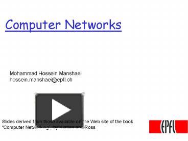 PPT – Computer Networks PowerPoint presentation | free to view - id ...