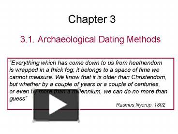 3'1' Archaeological Dating Methods presentation | free to view