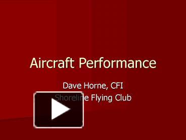 Aircraft Performance presentation | free to view