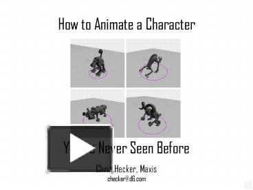 PPT – How to Animate a Character PowerPoint presentation | free to ...