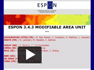 ESPON 3'4'3 MODIFIABLE AREA UNIT presentation | free to view