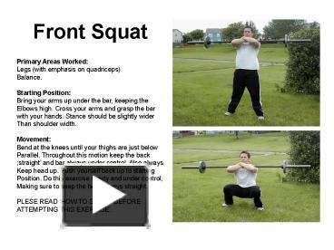 Front Squat presentation | free to view