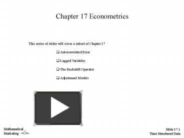 PPT – Chapter 17 Econometrics PowerPoint presentation | free to view ...