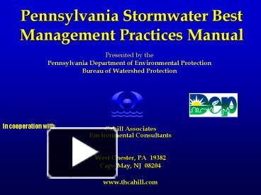 Pennsylvania Stormwater Best Management Practices Manual presentation ...