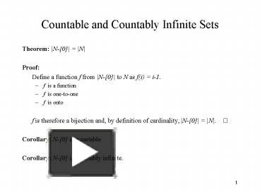 Countable and Countably Infinite Sets presentation | free to view