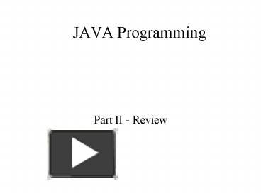 JAVA Programming presentation | free to view