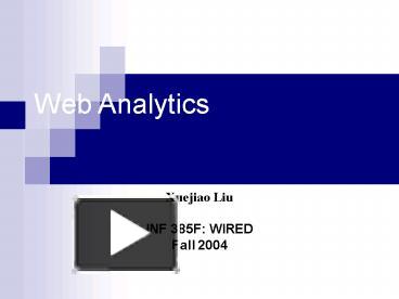 Web Analytics presentation | free to view