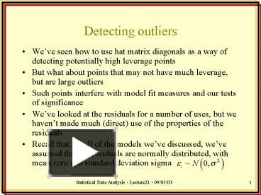 Detecting outliers presentation | free to view